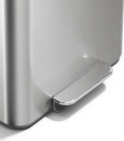 Odpadkový koš na tříděný odpad/nášlapný z nerezové oceli v matně stříbrné barvě 15 l Dual Mini – simplehuman