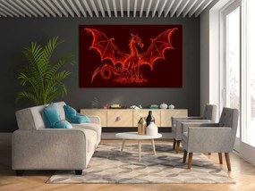 Jednodílný obraz ohnivý drak Velikost (šířka x výška): 140x90 cm
