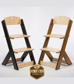 Lucas Wood Style - rostoucí židle OMEGA III zvýhodněný set 2 ks - černá +  kaštan
