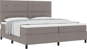 Postel s boxspringem s čelo Taupe 200 x 200 cm textil 3339417
