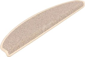 Schodové rohože 15 ks 65 x 21 x 4 cm bílé a hnědé, půlkulaté, velké 149860
