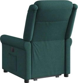 Zvedací polohovací křeslo tmavě zelené textil 3303320