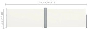 Zatahovací postranní markýza / zástěna, 160x600 cm, krémová - Default Title