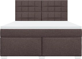 Box spring postel s matrací tmavě hnědá 180x200 cm textil 3290570