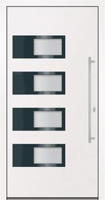 Vchodové dveře bílé 100 x 200 cm hliník a PVC 3157062