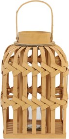 Světle hnědá proplétaná lucerna Talia - 22*22*36 cm