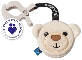 Whisbear Šustící hračka s klipem medvídek 13 cm bílá