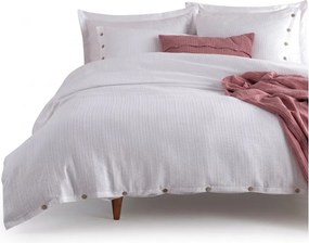 Bílé povlečení na jednolůžko z bavlny Renforcé 140x200 cm Como Striped – Mila Home Luxury