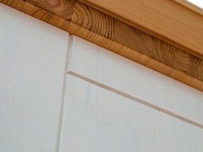 Vitrína Marone 2D, dekor bílá-dřevo, masiv, borovice