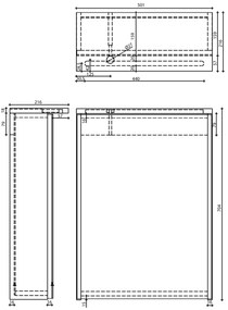 Aqualine Aqualine, KAWA STRIP Galerka s LED osvětlením 50x70x22cm, bílá, WGL50S