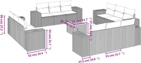 13dílný zahradní sedací souprava s poduškami černý polyratan 3225377