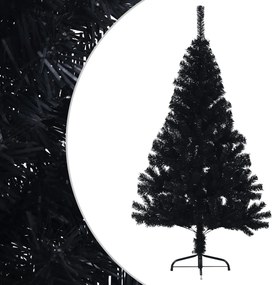 344676 vidaXL Umělý poloviční vánoční stromek se stojanem černý 150 cm PVC