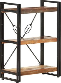 Knihovna se 3 policemi 60x30x80 cm masivní recyklované dřevo 320631
