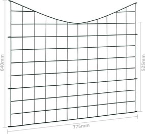 Zahradní plot s obloukem dolů 77,5 x 64 cm zelený 146104