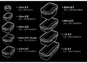 SADA 11x Dóza na potraviny LOCK