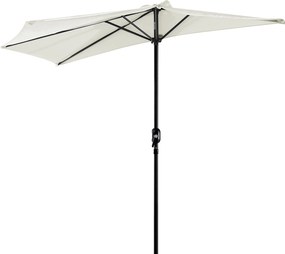 Zahradní slunečník Outsunny 270x137x236 cm s kličkou a polokruhovým tvarem pro terasu, patio a bazén | Aosom