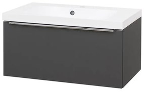 Mereo Mailo, koupelnová skříňka s umyvadlem z litého mramoru 81 cm, antracit - CN536M