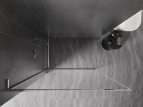 Mexen, Mexen Kioto-XF L sprchová stěna s rámem 60 x 202 cm, průhledná 10 mm, chrom - 800-060-174-01-00-XF
