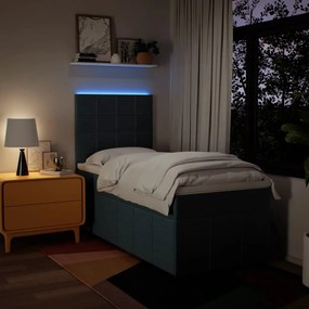Box spring postel s matrací modrá 90x200 cm textil 3293857
