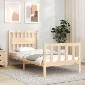 vidaXL Rám postele s čelem 90 x 200 cm masivní dřevo [3192414] Barva: Přírodní