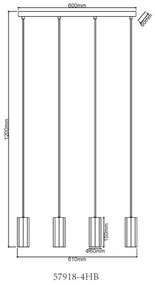 Globo 57918-4HB - Lustr na lanku JAMES 4xGU10/25W/230V černá