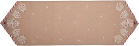 Hnědý běhoun s perníkovými chaloupkami Gingerbread Bliss - 50*160 cm
