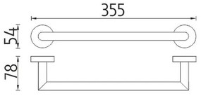 NIMCO UN 13035A-26 - Nástěnný věšák na ručníky UNIX 36 cm lesklý chrom