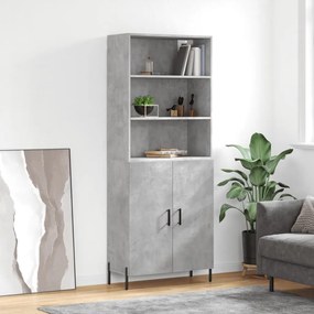 Skříň highboard betonově šedá 69,5x34x180 cm kompozitní dřevo