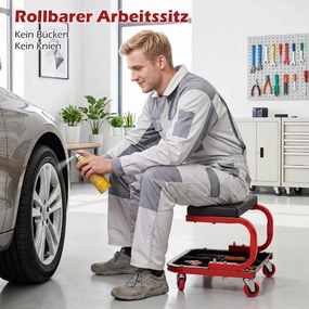 Costway Pojízdná dílenská stolička s magnetickou zásuvkou, 150 kg