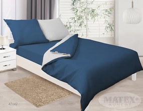 Saténové povlečení 160x200 Double Face navy blue silver 47+42 jednobarevné Matex