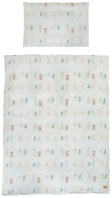 Světle zelené bavlněné dětské povlečení do postýlky 100x135 cm Woodland Buddies – Roba