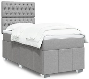 Box spring postel s matrací světle šedá 80 x 200 cm textil 3293802