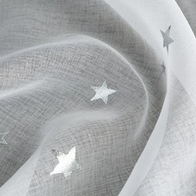 VÁNOČNÍ ZÁCLONA NA KROUŽCÍCH STAR 140X250 CM VZOROVANÁ