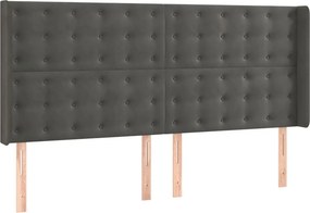 Box spring postel s matrací a LED tmavě šedá 160x200 cm samet 3139812