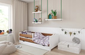 BabyBeds Dětská postel EMMA srdíčka Velikost postele: 180x80 cm, Barevné provedení: Šedá, Úložný prostor: Ano, s úložným prostorem Bílá