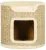 PawHut Kočičí jeskyně, 2 patra, kočičí dům, plyš, polštář, sisalová škrábací deska, Φ40 x 30H cm, tmavě šedá