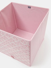 Sinsay - Skládací úložný box s rostlinným vzorem - pastelová růžová