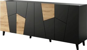 Komoda Etna 200 cm černá/dub craft