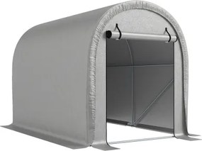 Outsunny přenosný ochranný stan 244 x 152 cm, nepromokavý stan na kola s roletovými zipovými dveřmi a pozinkovaným ocelovým rámem, světle šedý