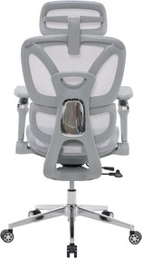Kancelářská ergonomická židle PORTE — síťovina, šedá