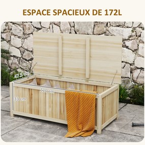 Outsunny Zahradní úložný box z dřeva s hydraulickými vzpěrami - 172L - 120L x 55W x 45H cm