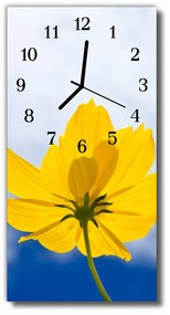 Skleněné hodiny vertikální Květiny. Barevné květiny