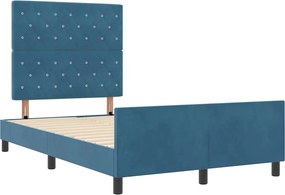 Postel s boxspringem s čelo Tmavě modrá 120 x 200 cm samet 3344865