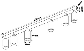 Brilagi - Bodové svítidlo SELE 6xGU10/30W/230V černá/dekor dubu