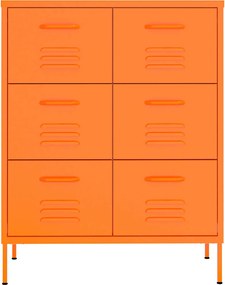 Zásuvková skříň oranžová 80 x 35 x 101,5 cm ocel 336147