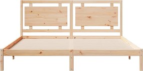 Prodloužený rám postele bez matrace 200 x 220 cm masivní dřevo 3309207