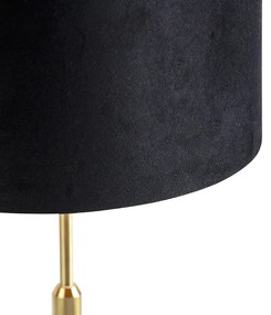 Stolní lampa zlatá / mosazná s černým sametovým odstínem 25 cm - Parte