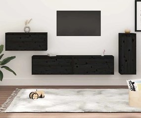 vidaXL TV skříňky 4 ks masivní borové dřevo [3100221] Barva: Černá