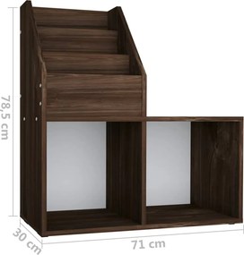 Dětský regál na časopisy kouřový dub 71 x 30 x 78,5 cm kompozit 339520