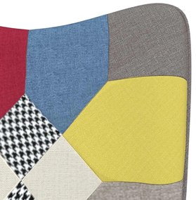 vidaXL Marketos Relaxační křeslo se stoličkou patchwork textil